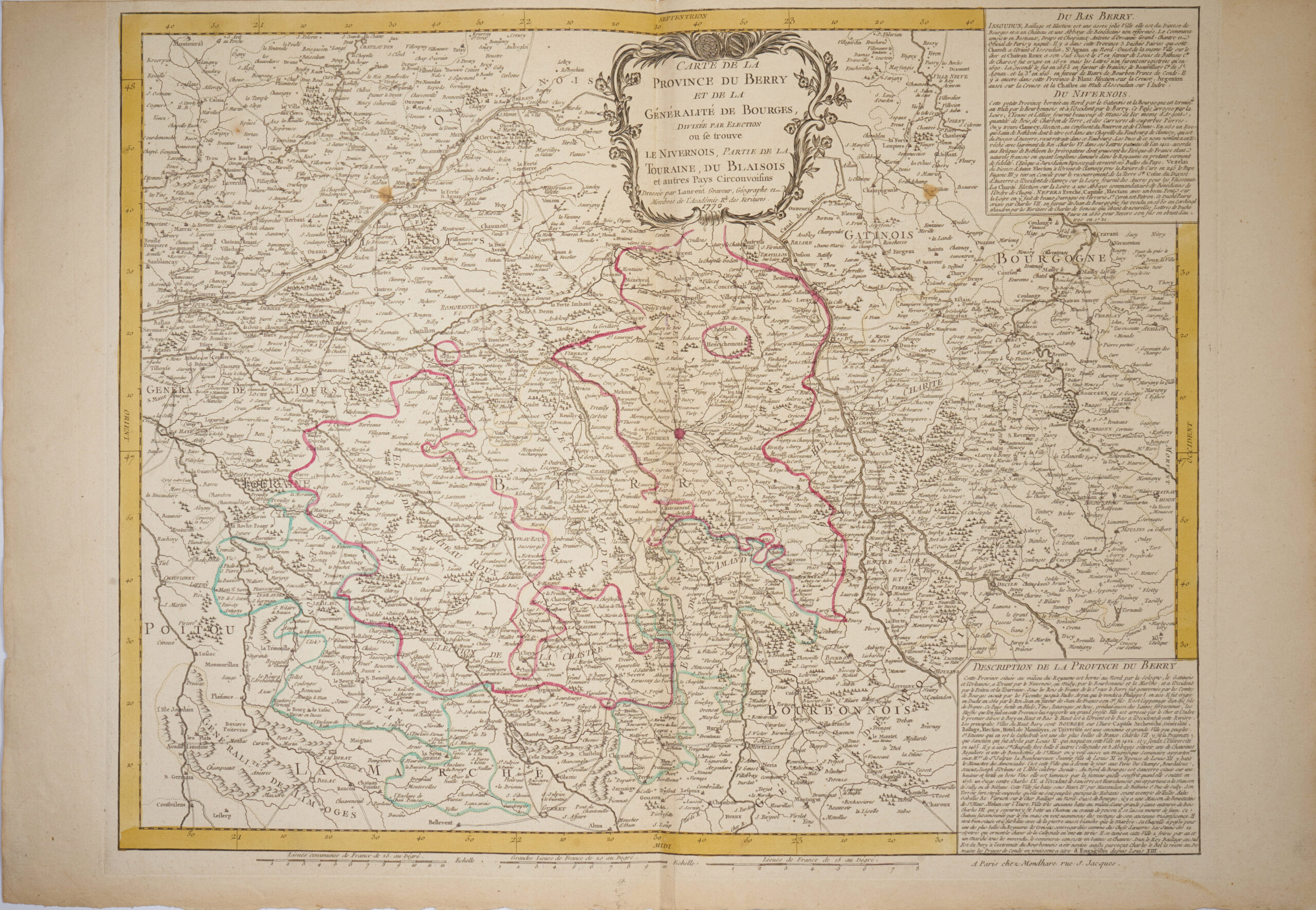 Carte de la province du Berry et de la Généralité de Bourges