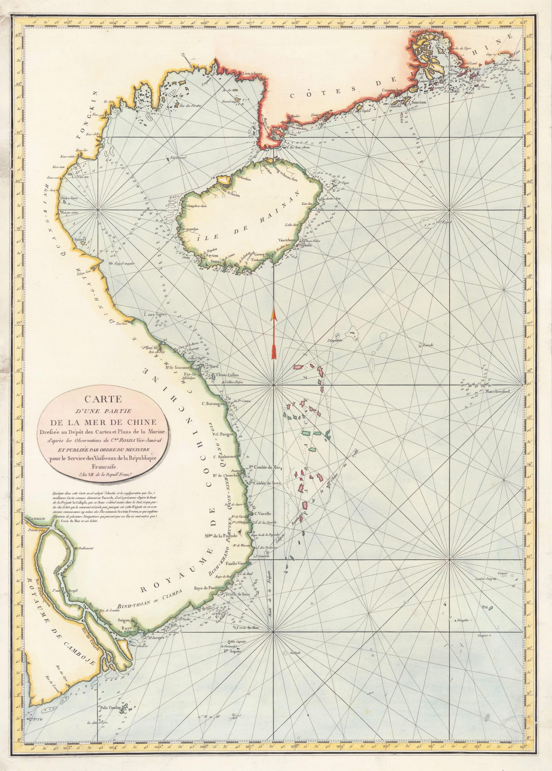 Carte d'une partie de la mer de Chine