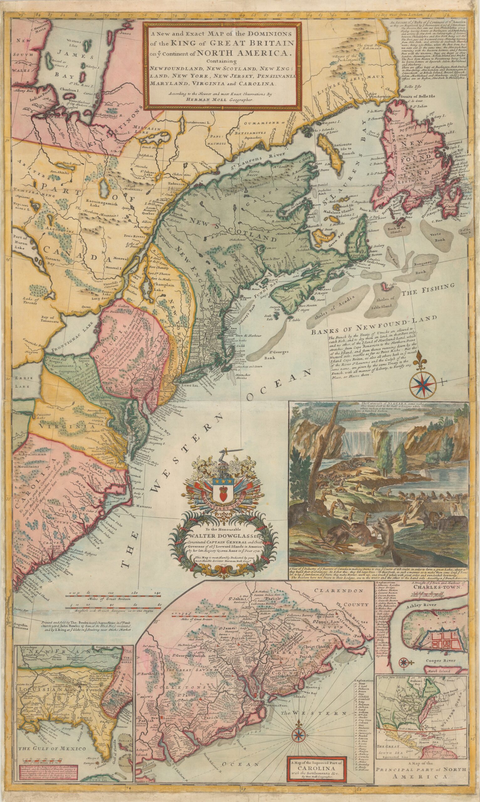 A New and Exact Map of the Dominions of the King of Great Britain on ye ...